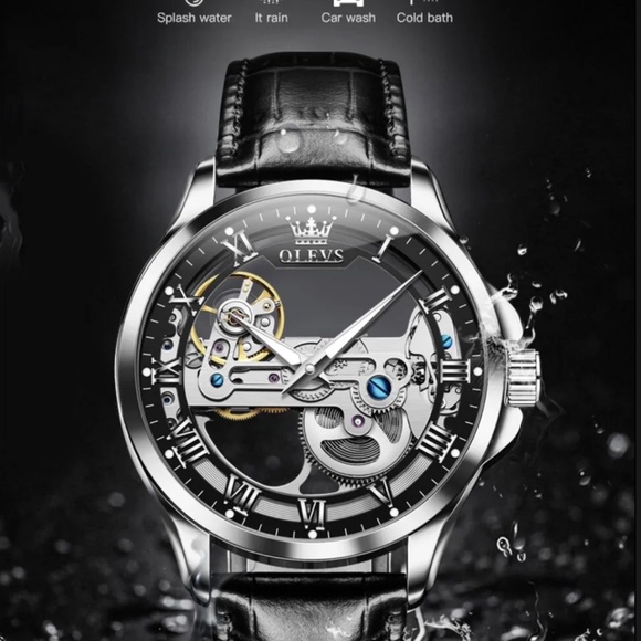 OLEVS | Accessories | Olevs Skeleton Watches For Men Automatic Self ...
